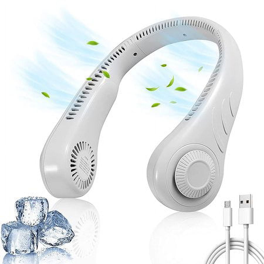 HESHENG Portable Neck Fan with 3 Speeds Air Flow Cooling Personal Mini ...
