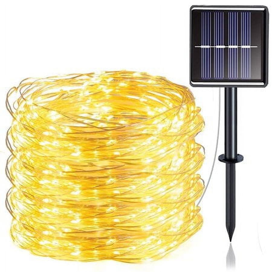HESHENG Solar String Lights Powered Copper Wire LED Solar Fairy Lights ...
