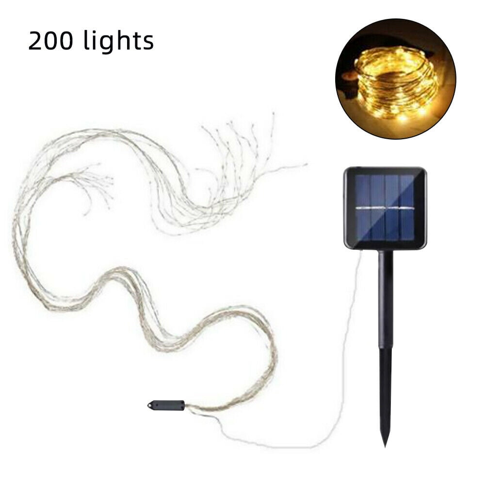 HESHENG Solar Waterfall LED Window Curtain Lights String Fairy Light ...