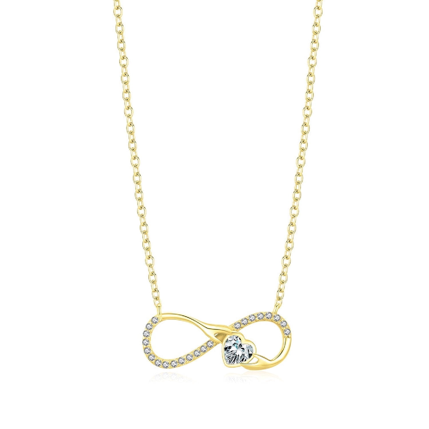 HESHPAWS 925 pure silver heart-shaped Necklace, Zircon inlay Heart ...