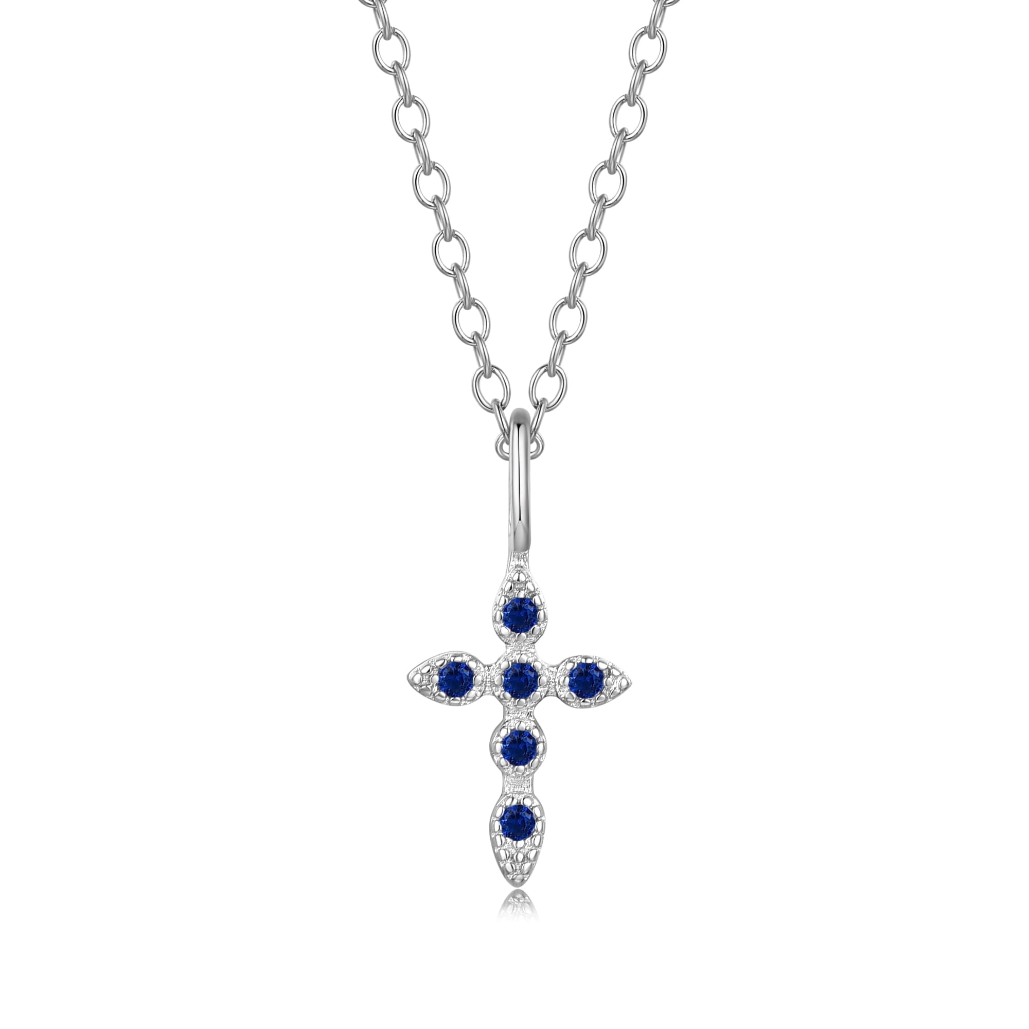 HESHPAWS S925 sterling silver cross necklace, Birthstone cross necklace ...