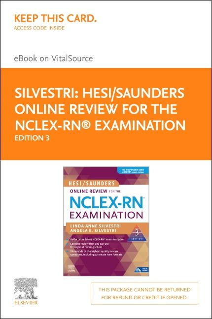 Hesi/Saunders Online Review for the Nclex-RN Examination (2 Year ...