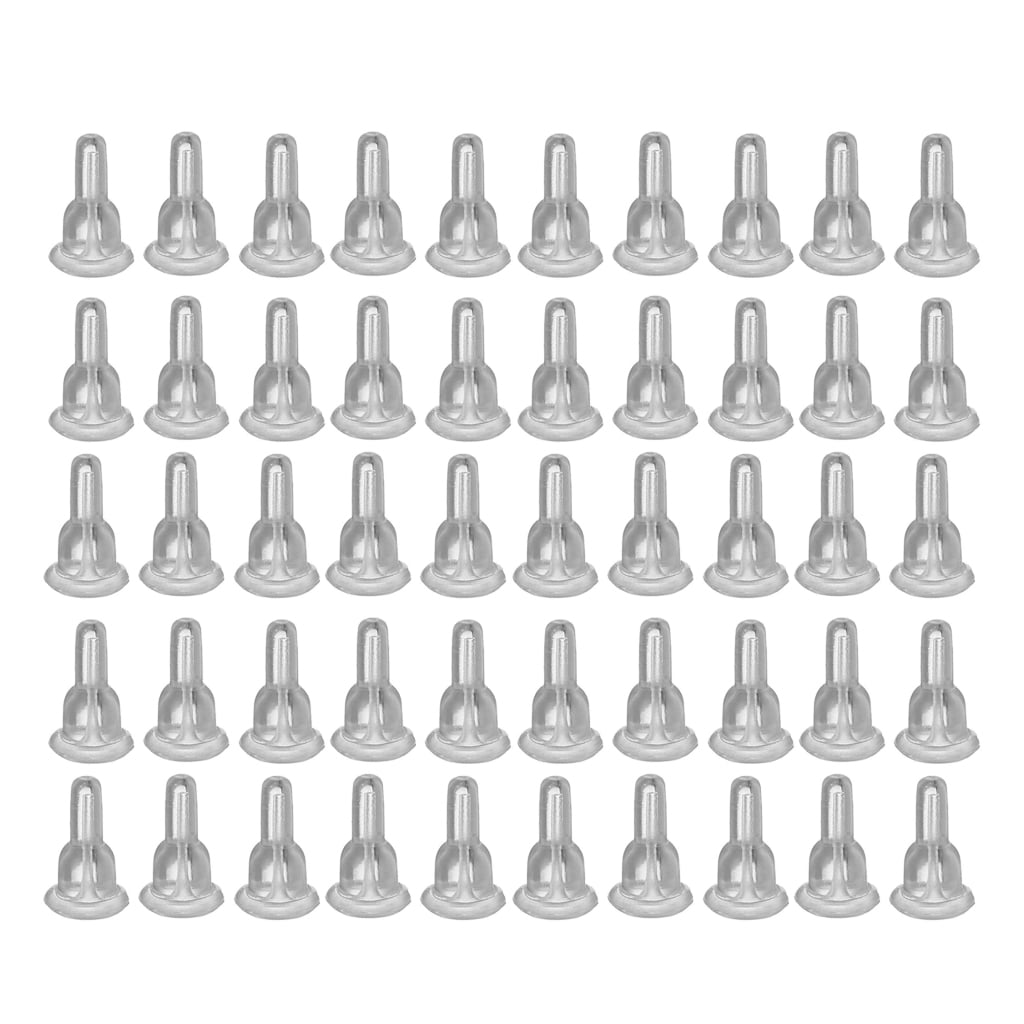 HESITONE Earring Back Pads 50 Pcs Silicone Rubber Ear Stoppers ...