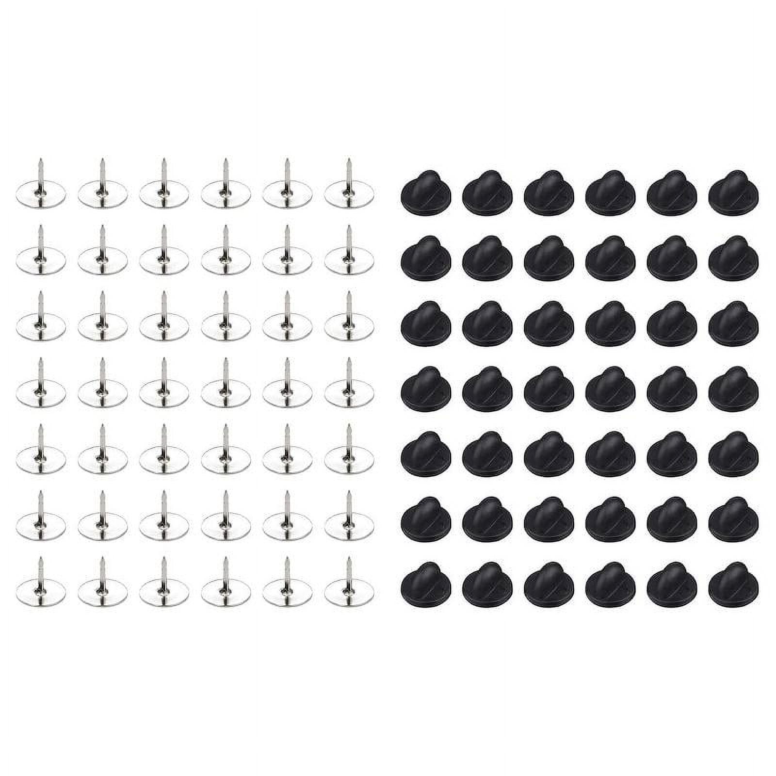 HESITONE Set of 50 Tie Tacks Blank Pins with Rubber Pin Backings Pin ...