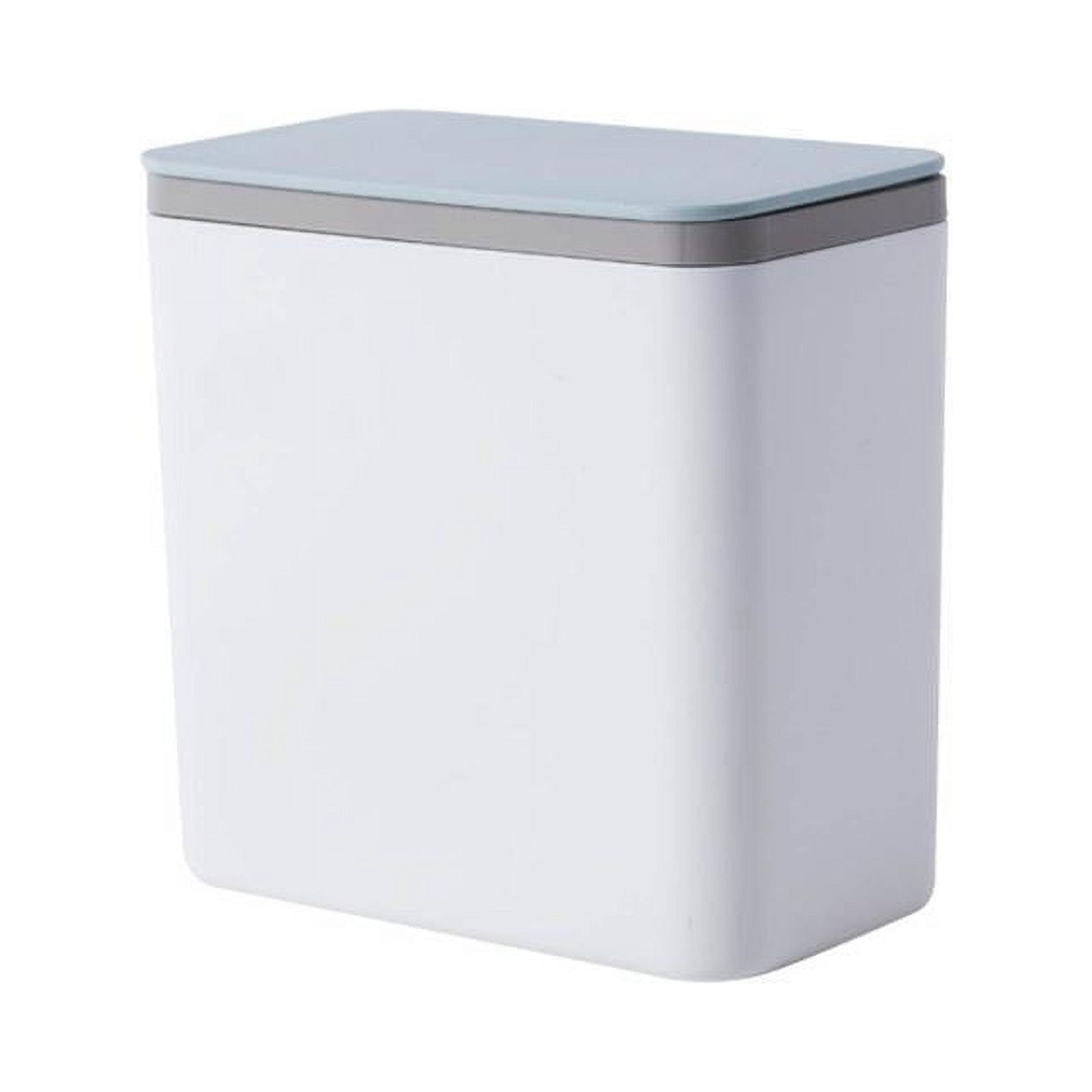 HESITONE Small Square Desk Trash Can Plastic Office Trash Bin with Lid ...