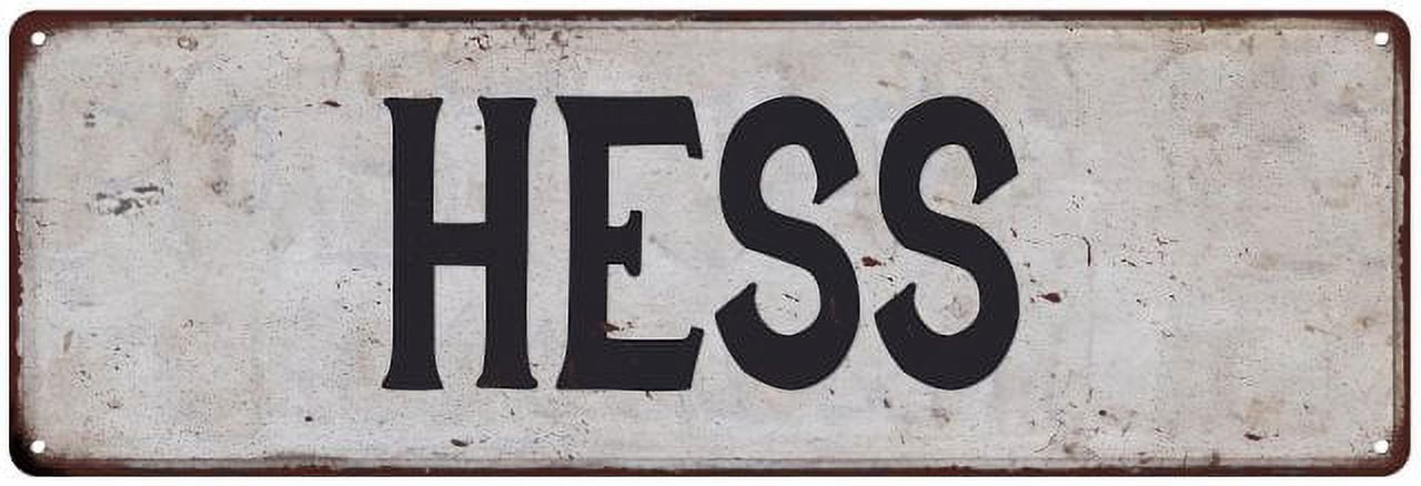 HESS Vintage Look Gift Rustic Chic Metal Sign 6x18 206180036091 ...