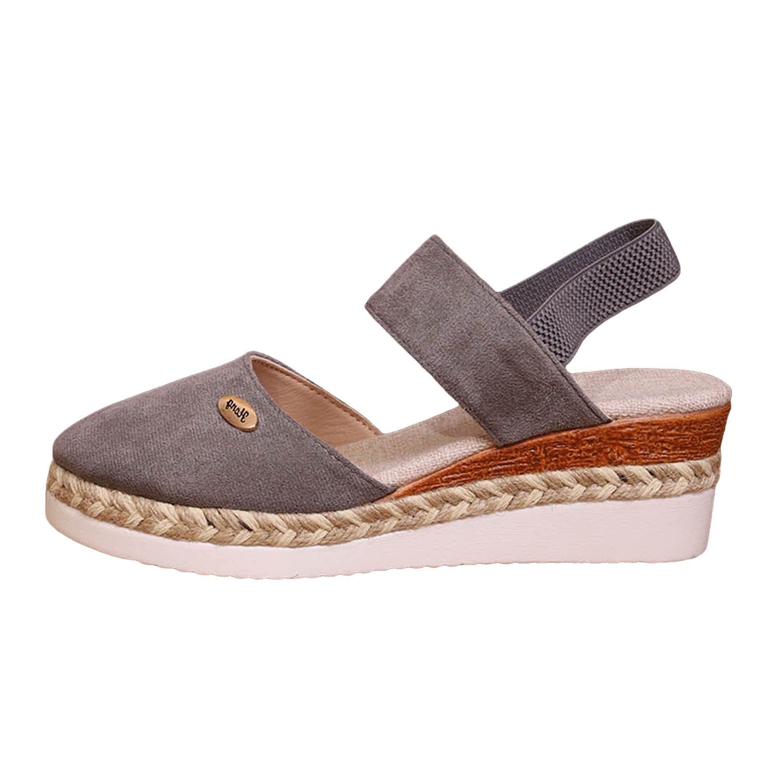 HETEH Closed Toe Platform Sandals Espadrilles Wedge Heel Women Anti ...