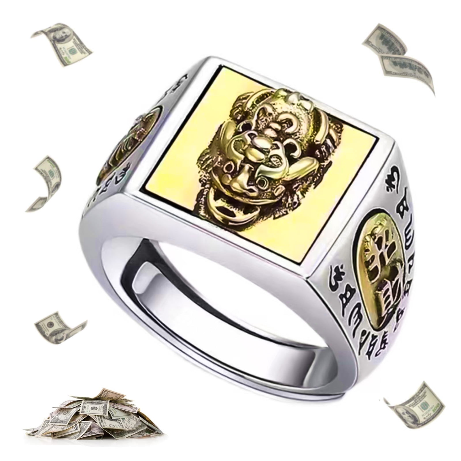 HETICA Feng Shui Pixiu Mantra Ring, Anillo Pixiu Feng Shui Ring for Men ...
