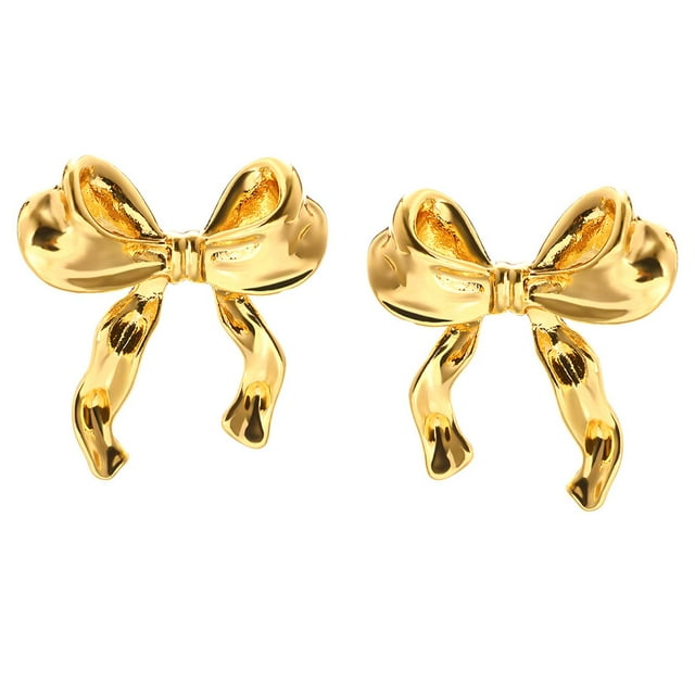 HETICA Gold Bow Earrings Women Cute Dainty Bowknot Earrings Ribbon Stud Earrings Gift - Walmart.com
