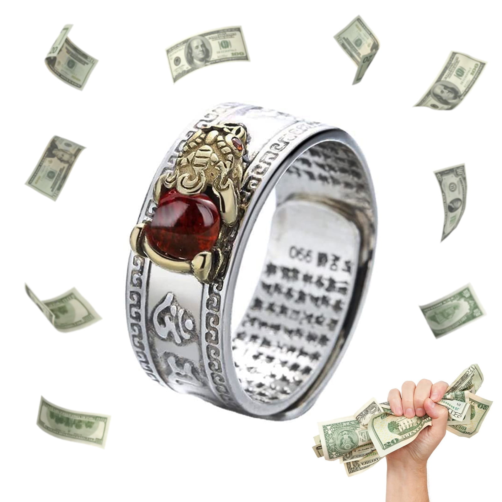 HETICA Pixiu Feng Shui Ring for Men Women, Adjustable Wealth and ...