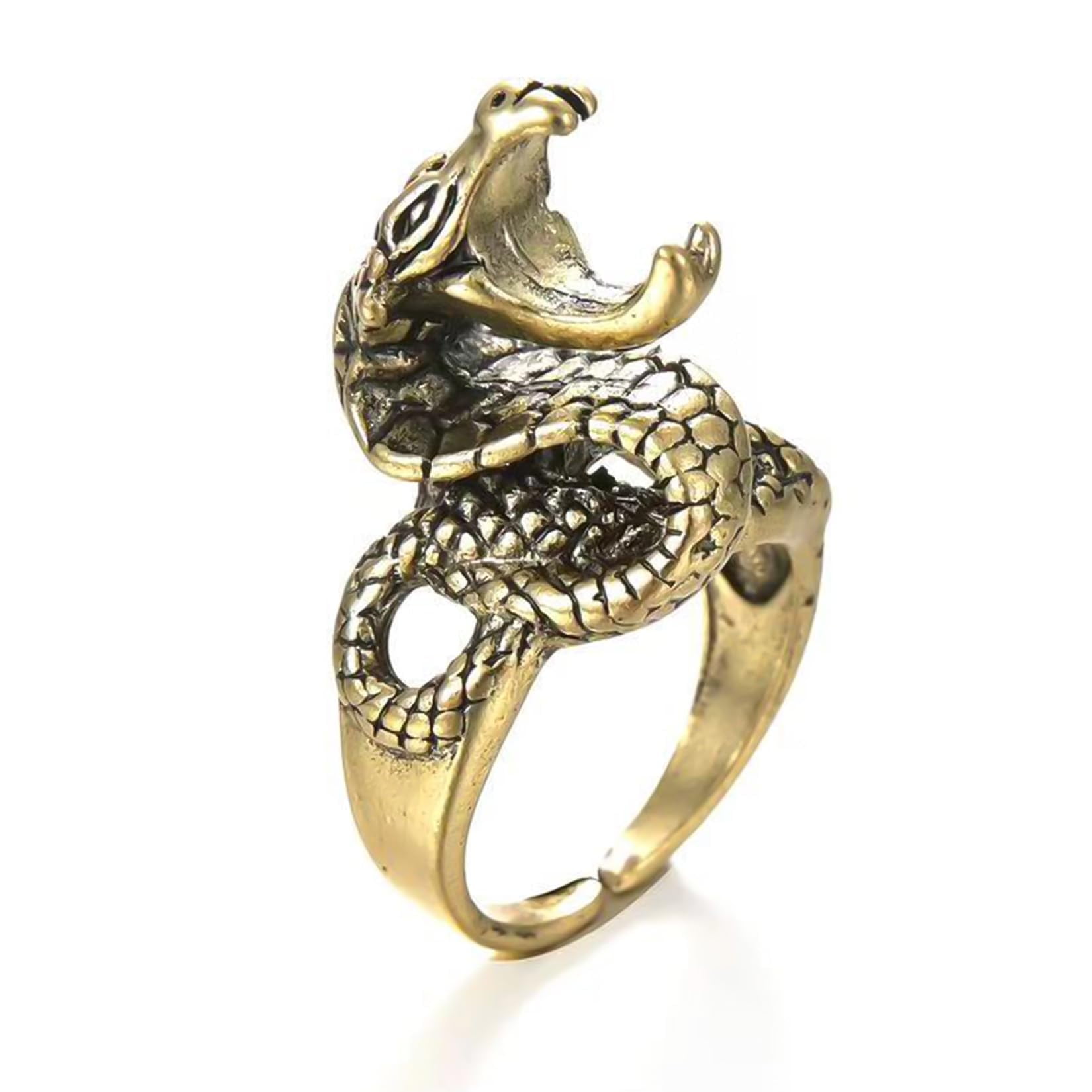 HETICA Vintage Adjustable Snake Ring for Women & Men - Stylish Medusa ...