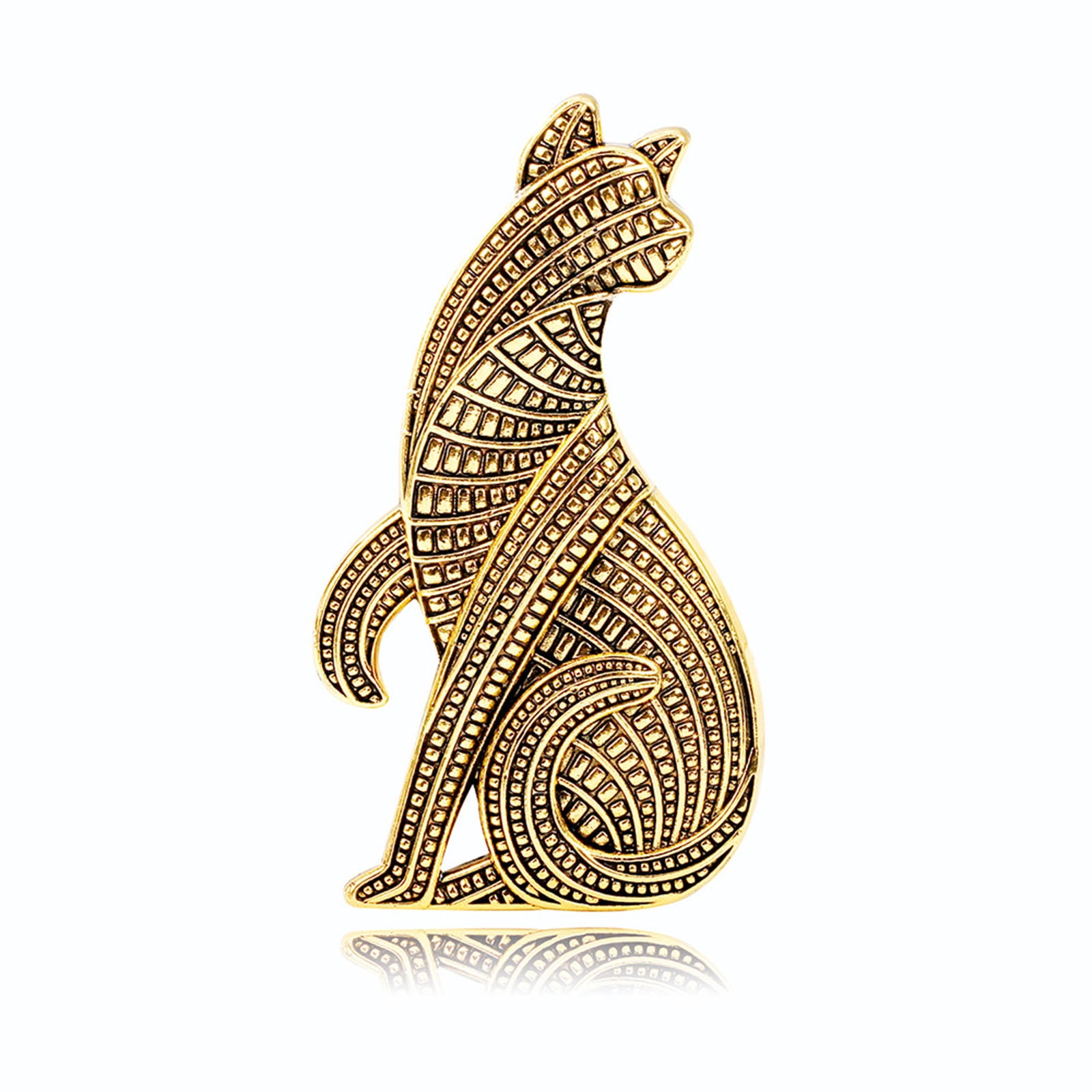 HETICA Vintage Cat Brooch for Women, Antique Gold Vintage Grain ...