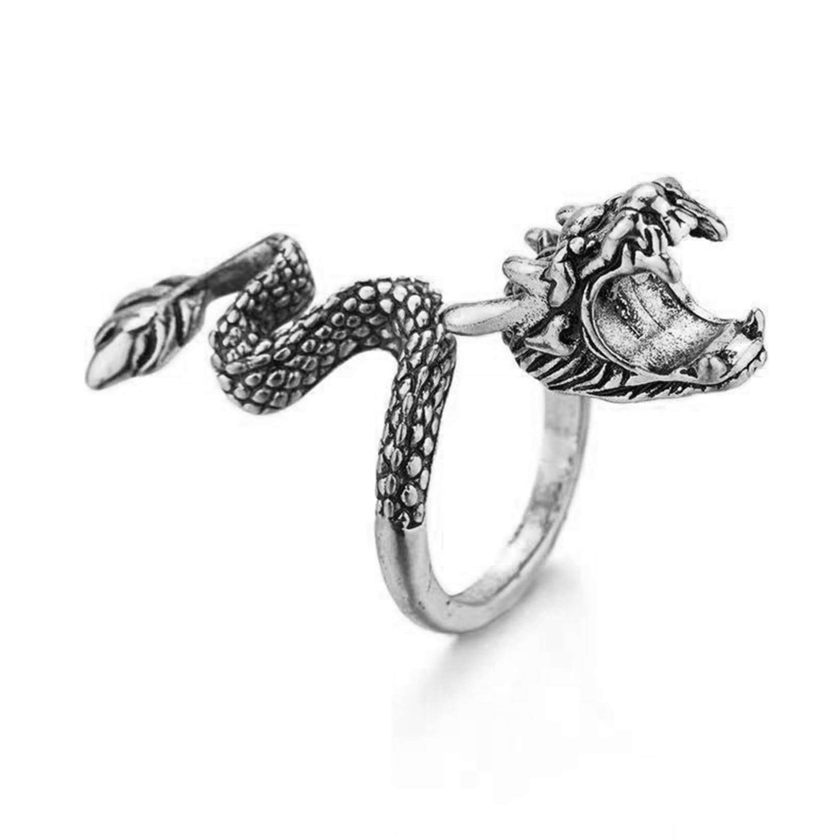 HETICA Vintage Gothic Dragon Ring – Adjustable Dragon Wrap Ring of ...