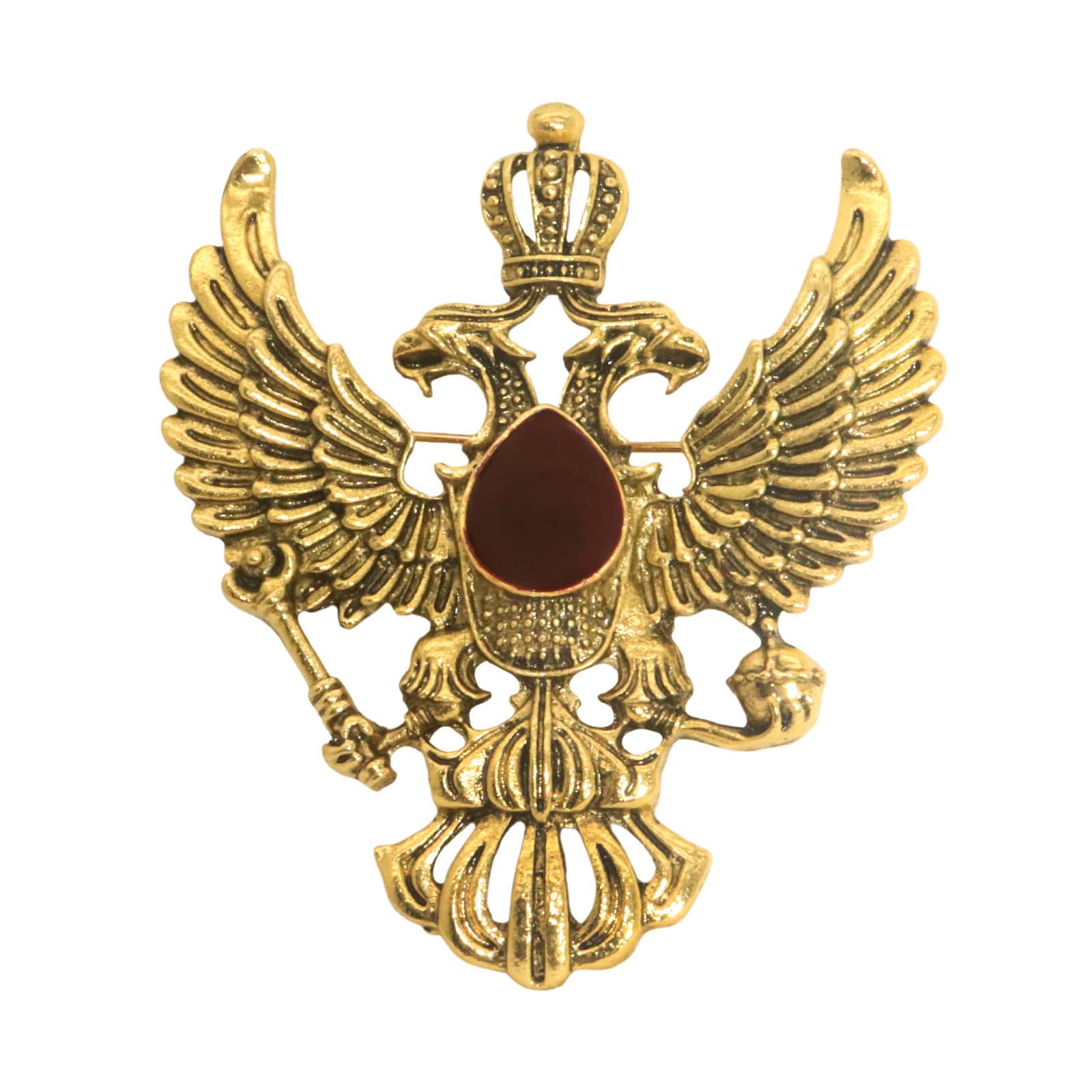 HETICA Vintage Two Headed Eagle Brooch for Men Women Pin Animal Lapel ...