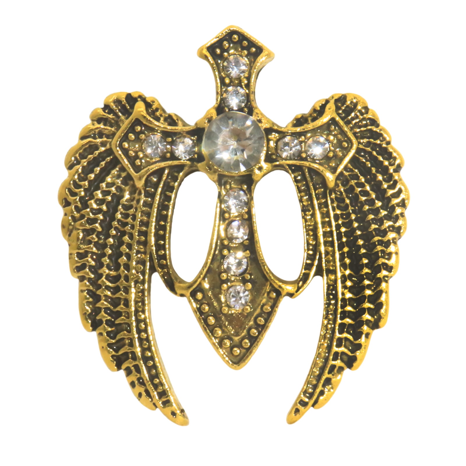 HETICA Vintage Winged Cross Brooch for Men Women Pin Animal Lapel Pin ...