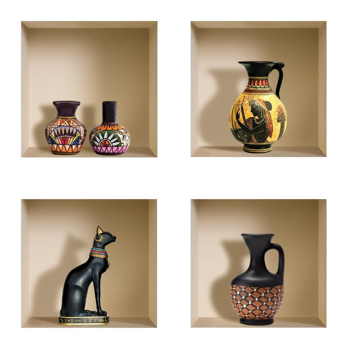 HETZON SALES 3D Type Wall Paper Stickers Sqare Flower Pot Wallpaper ...