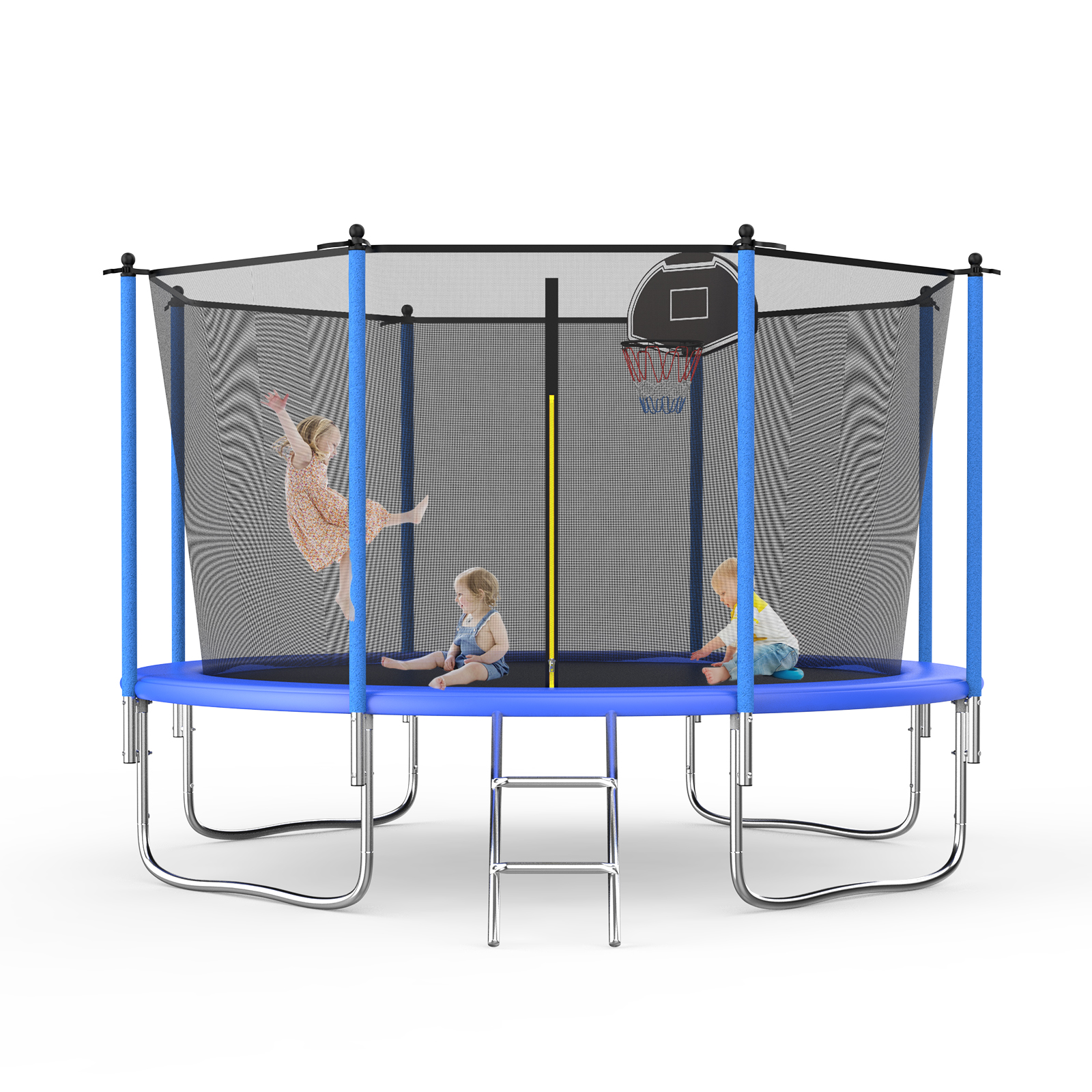 SENCHO GINSYTALIOR 10ft Durable Trampoline with Steel Ladder & Safe ...