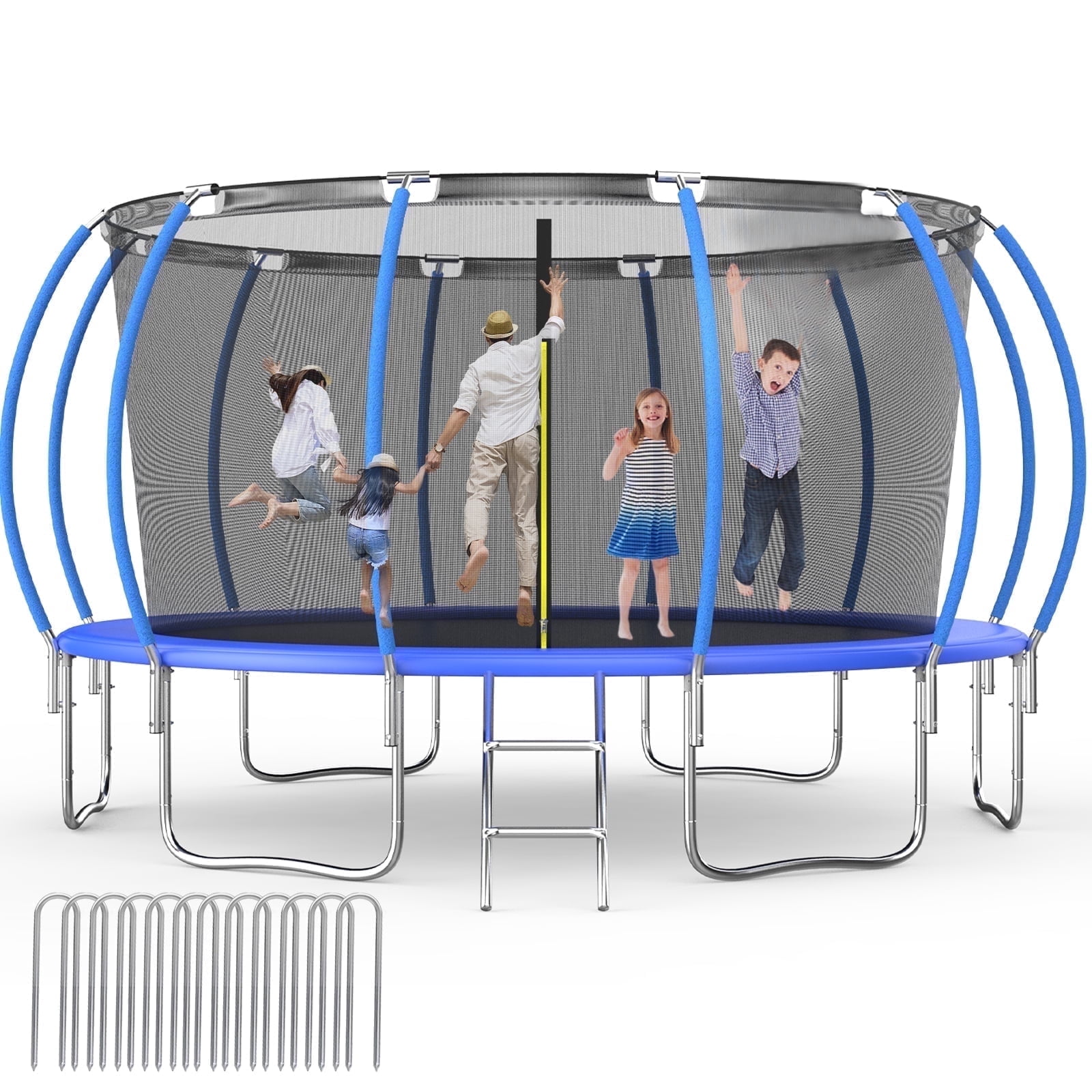 SENCHO GINSYTALIOR 14Ft Trampoline with Basketball Hoop Safety ...