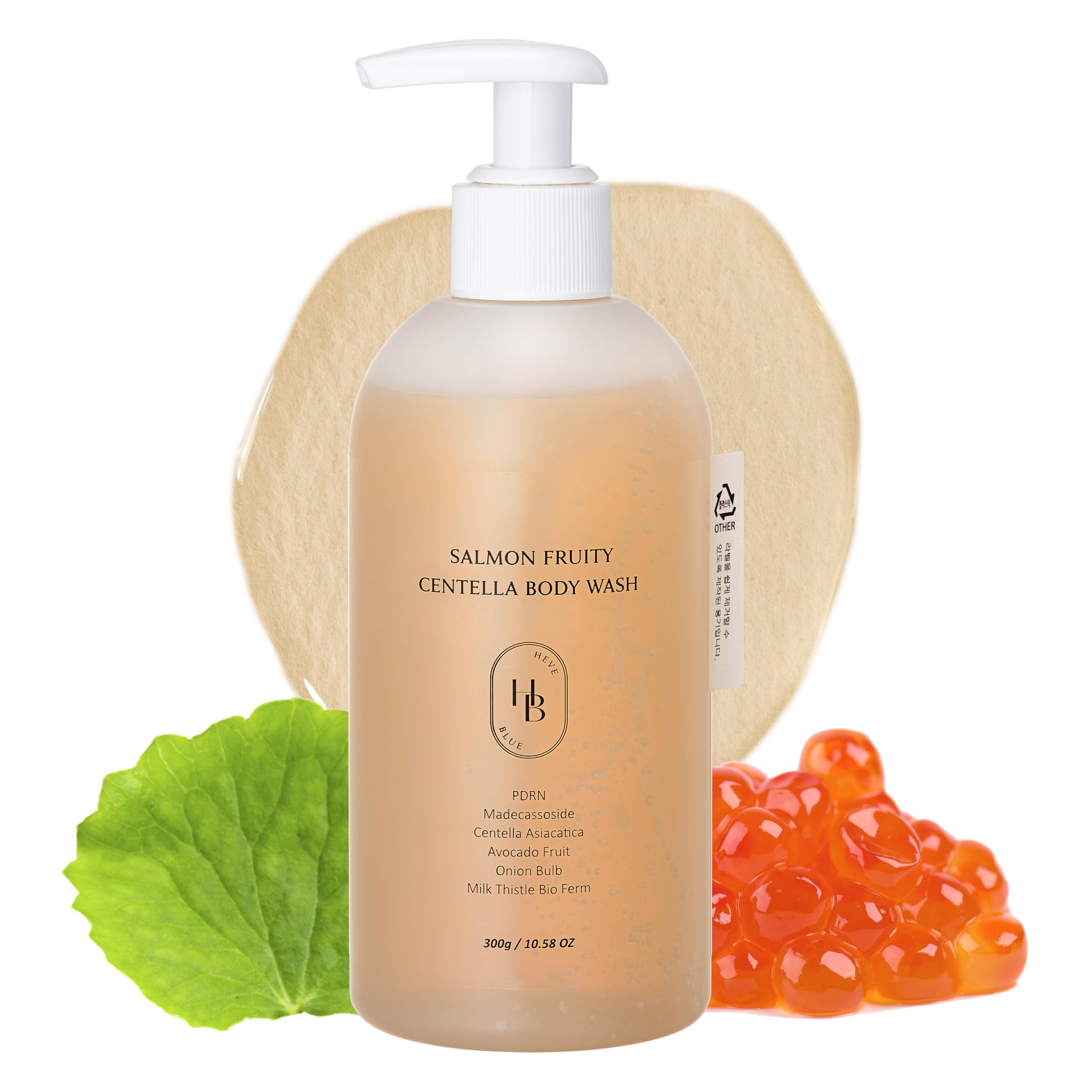 HEVEBLUE Salmon Fruity Centella DMF15 Body Wash - Sensitive Korean ...