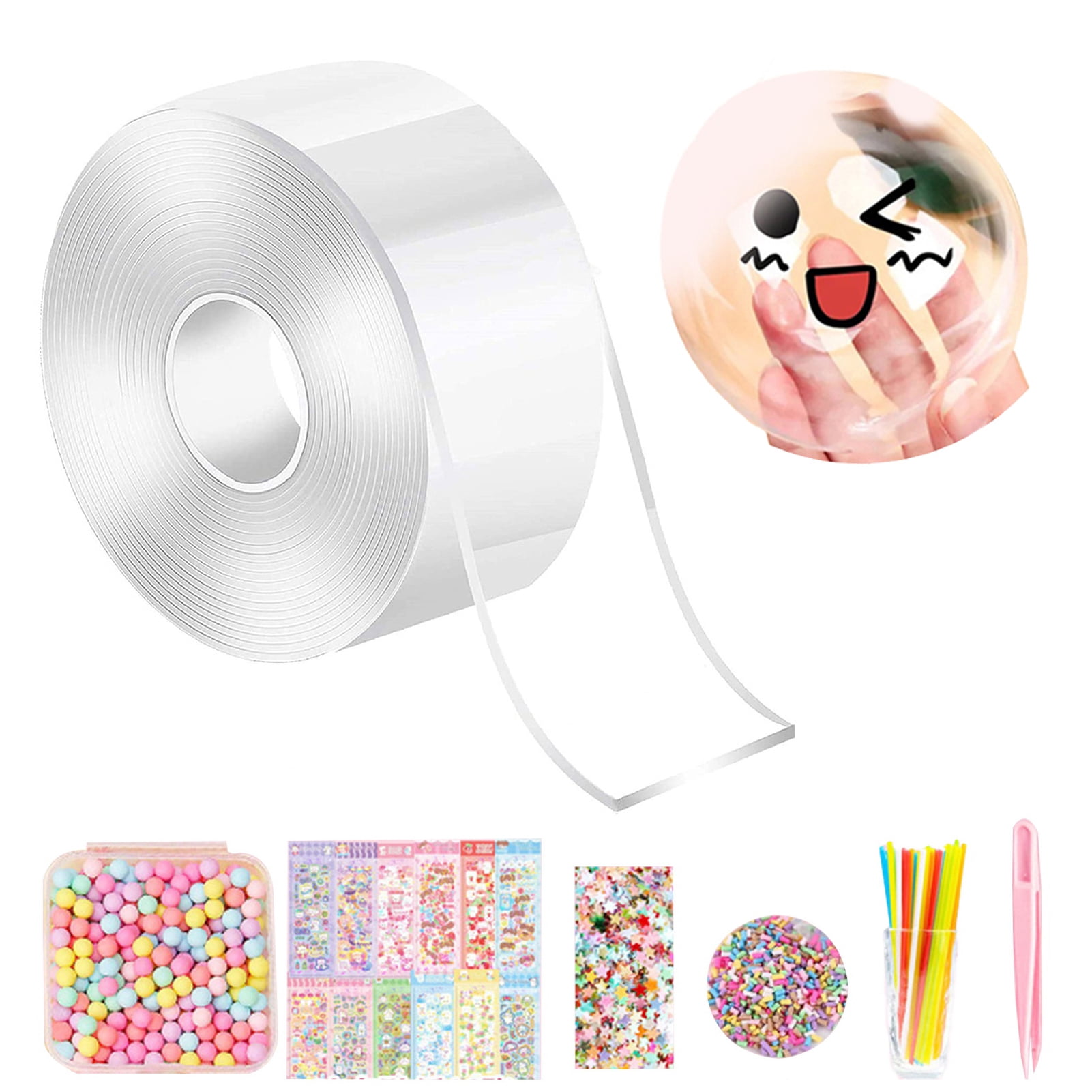 HEVIRGO 1 Set Tape Bubbles Kneading Toys with Color Faux Pearls ...