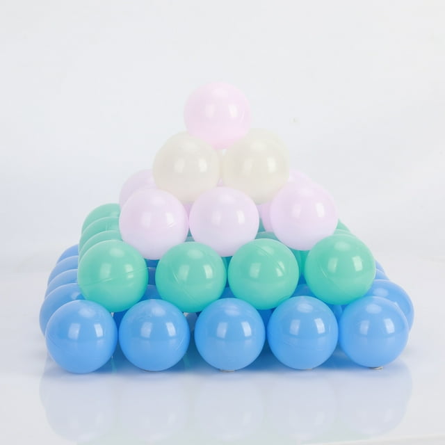 HEVIRGO 100Pcs Toddlers Pit Ball Ocean Ball with Mesh Pocket, Thickened ...