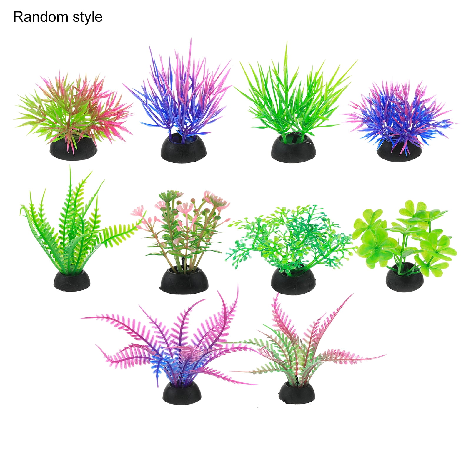 HEVIRGO 10Pcs Artificial Aquatics Plants Landscape, 10 Pack Fish Tank ...