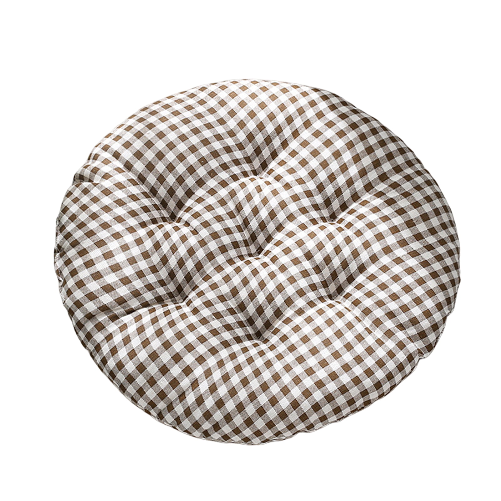 HEVIRGO 12/16/18Inch Round Chair Cushion Washable Soft Polyester Plaid ...