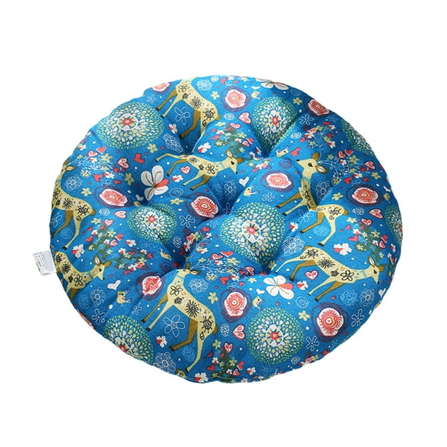 HEVIRGO 12/16/18Inch Round Chair Cushion Washable Soft Polyester Plaid ...