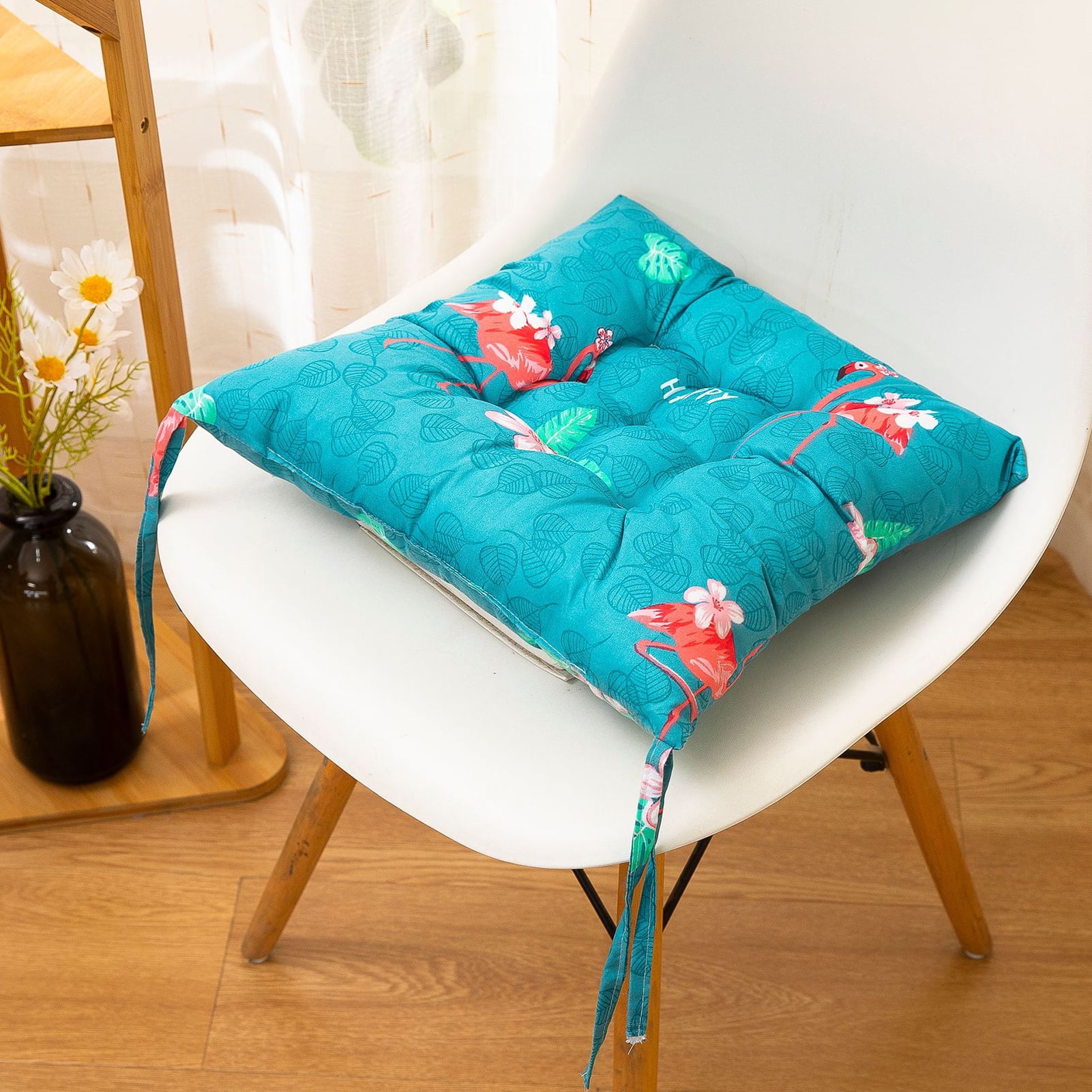 HEVIRGO 14/16 Inch Chair Cushion Mat High Rebound Comfortable Flowers ...