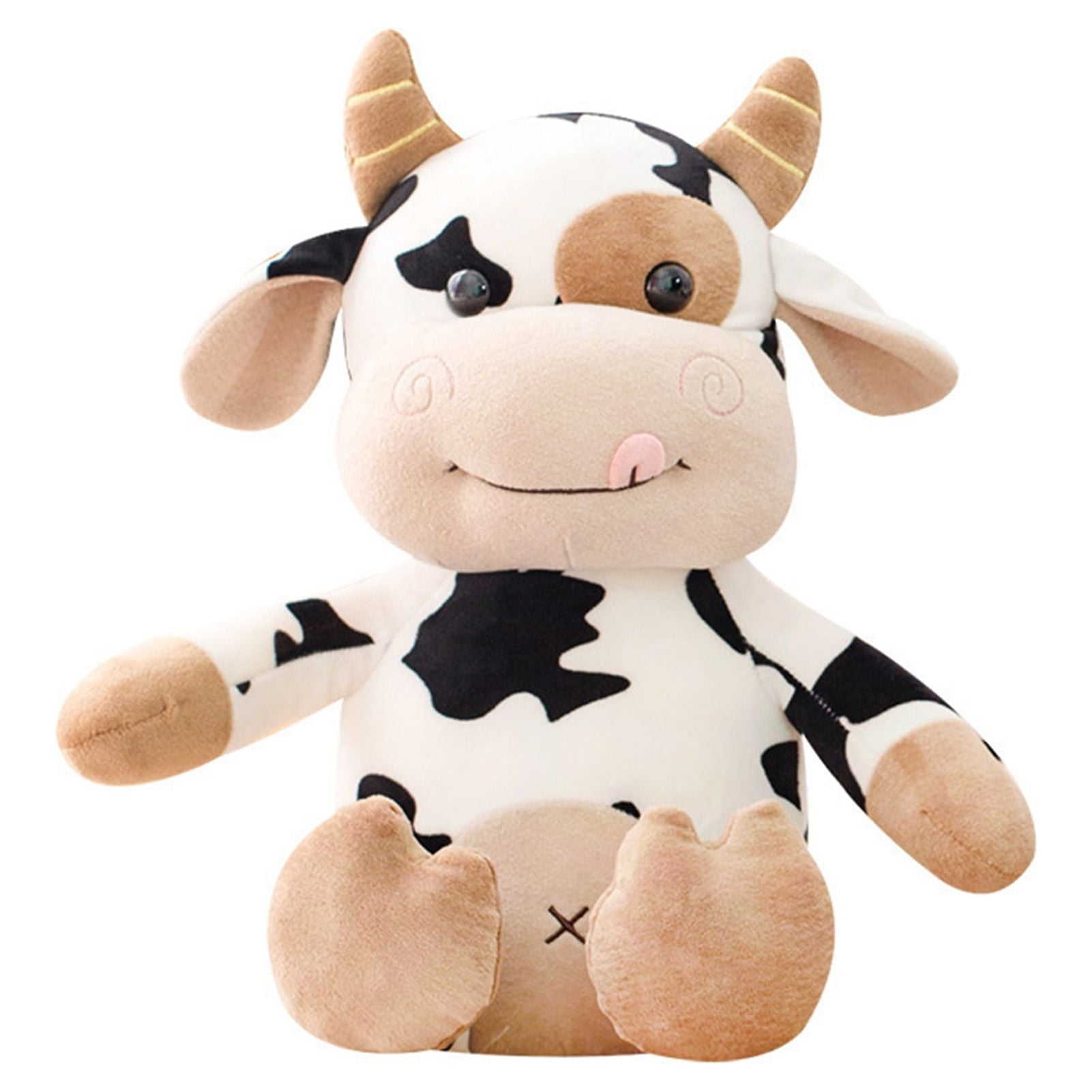 HEVIRGO 16" Cow Plush Toy Soft Stuffed Cattle Dolls, Cartoon Cute ...