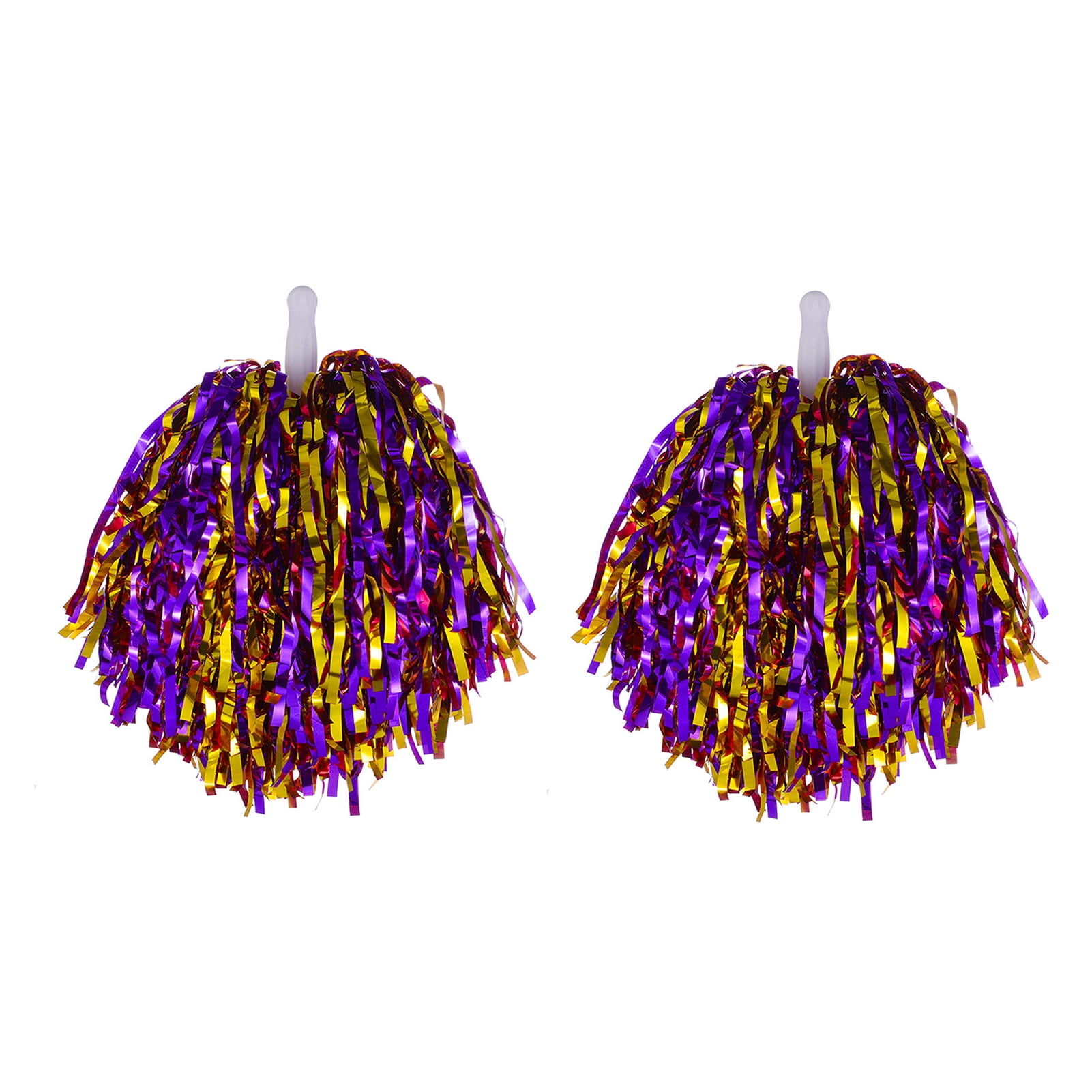 HEVIRGO 2 Pcs Cheerleader Pom Poms Metallic Foil Cheerleader Pom Poms ...