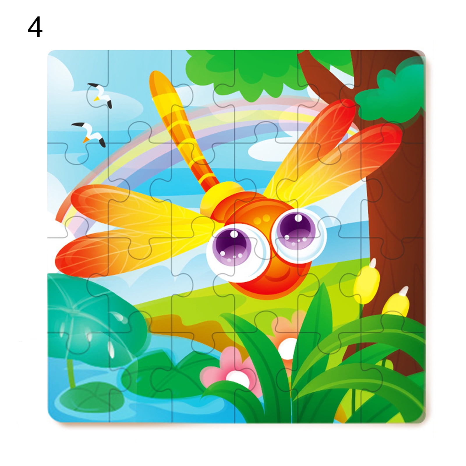 HEVIRGO 24Pcs/Set Jigsaw Toy Animal Pattern Logical Thinking Training ...