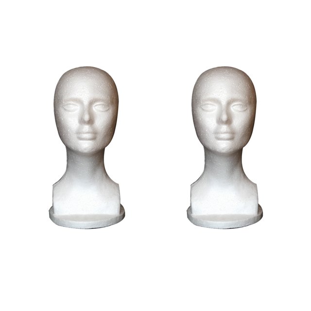 HEVIRGO 2Pcs Female Foam Heads Model, 2 Pack Mannequin Manikin Head for ...