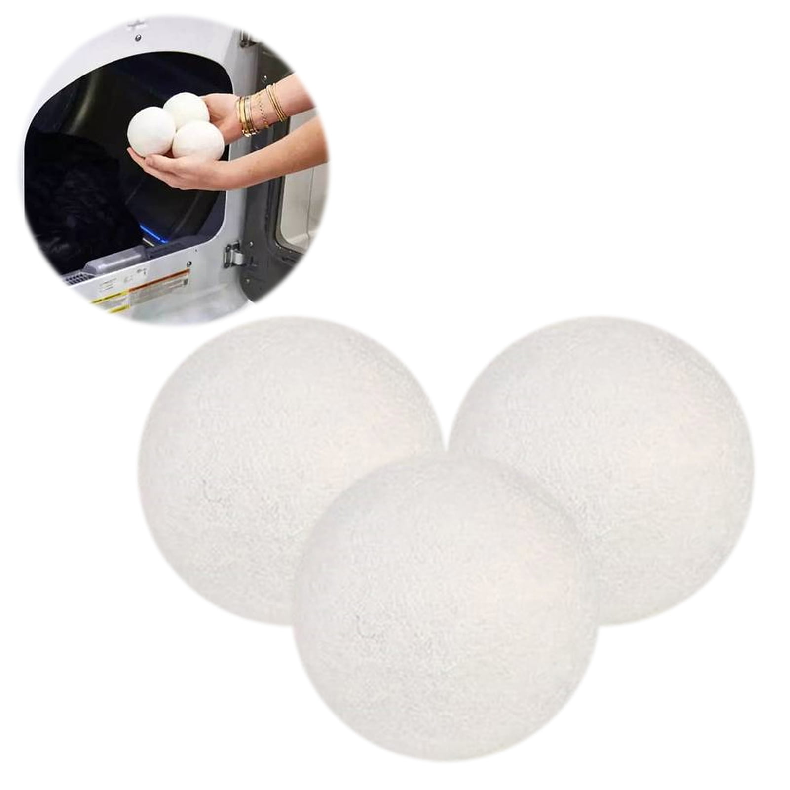 HEVIRGO 3Pcs Dryer Balls Reusable Wool Dryer Balls Fabric Softener ...