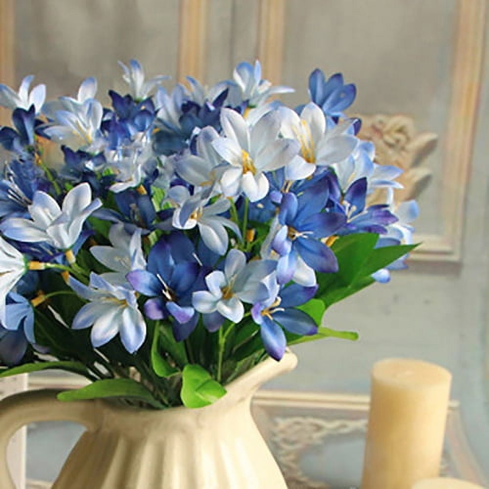 HEVIRGO 4 Bouquets Lovely Artificial Mini Lily Flower Bouquet Home ...
