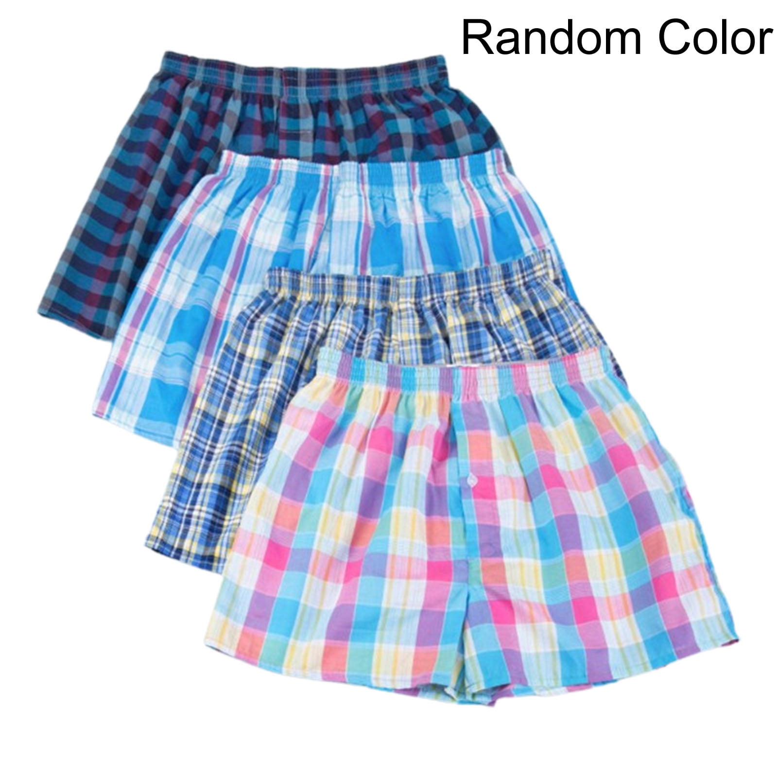 HEVIRGO 4 Pack Men Plaid Great Stitching Briefs Shorts, High Waist ...