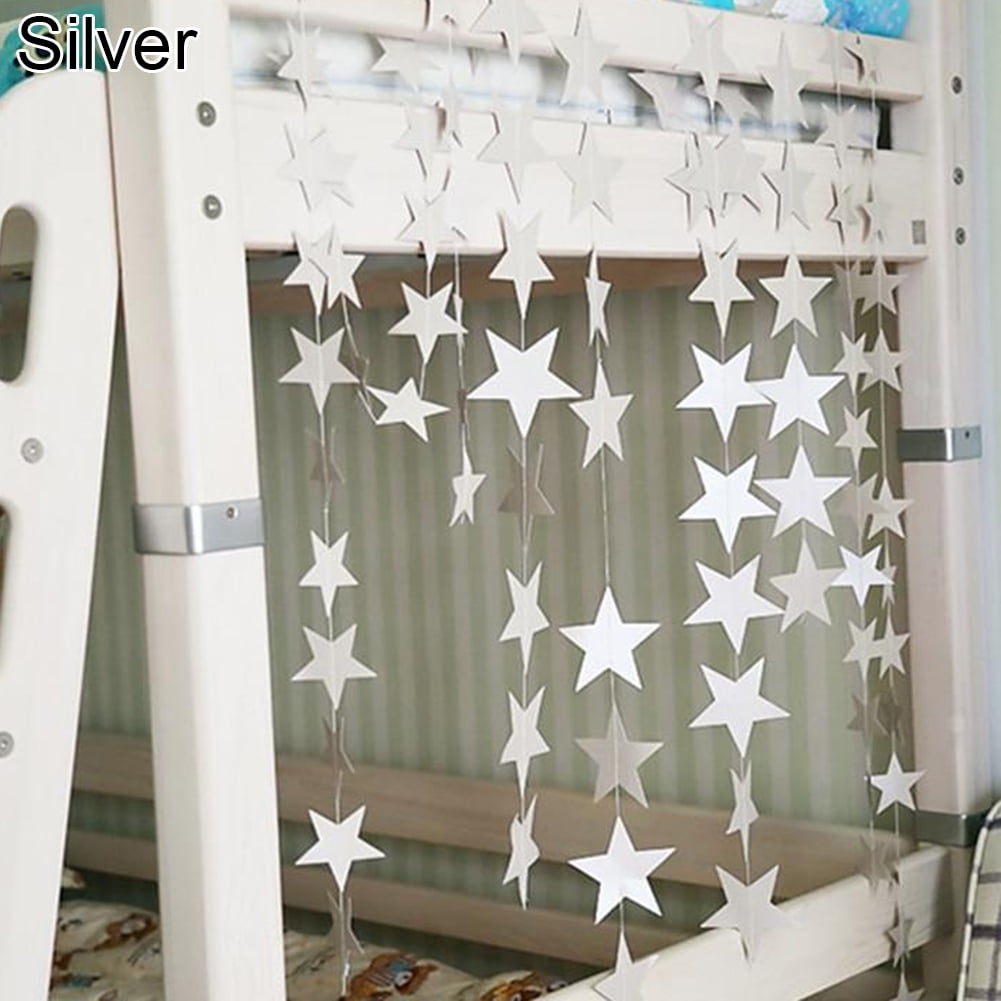 HEVIRGO 4m Romantic Stars Paper Garland Banner Bunting Wedding Baby ...