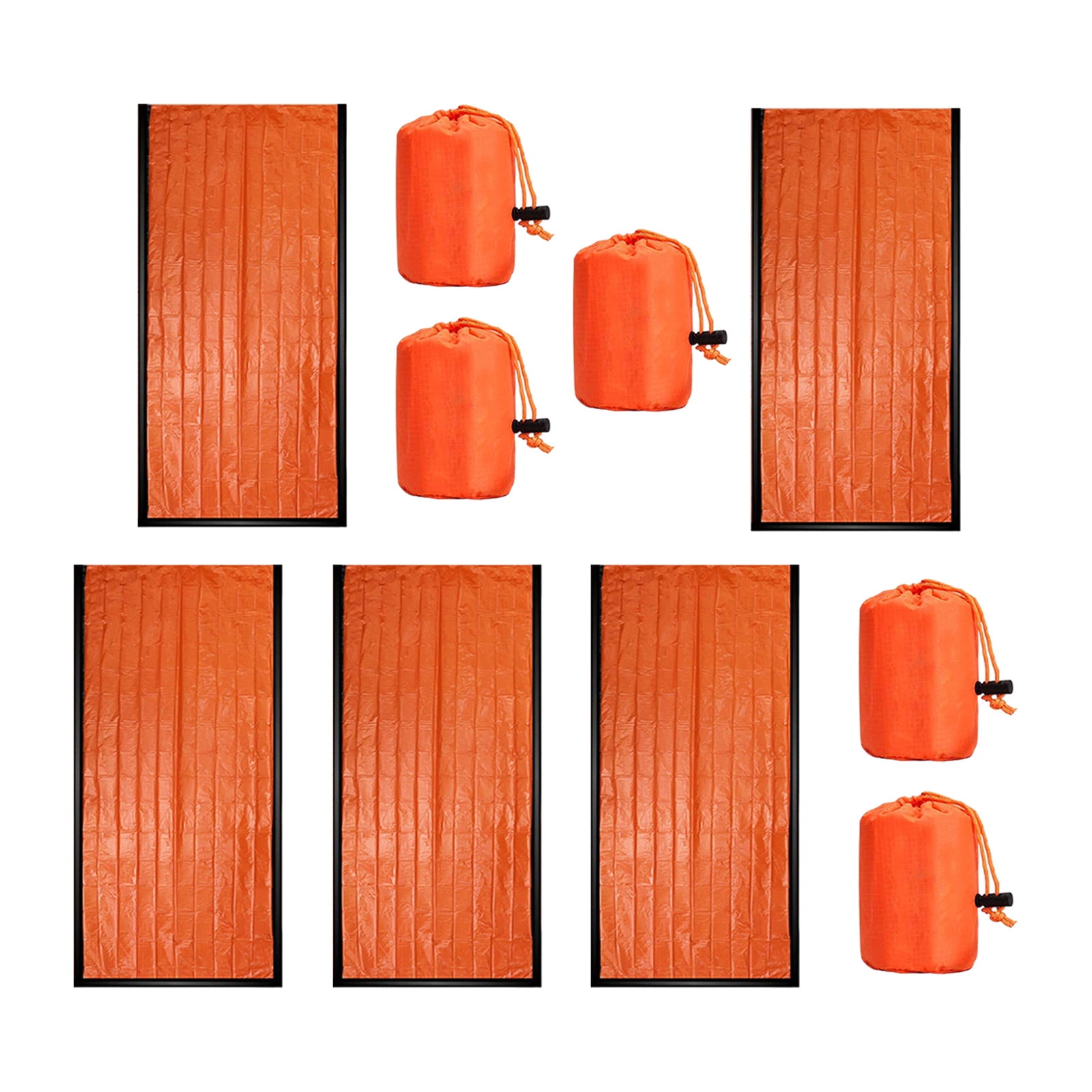 HEVIRGO 5 Pcs Emergency Sleeping Bag Thermal Bivy Sack Waterproof ...