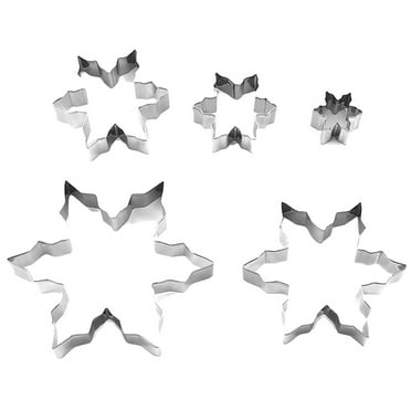 5Pcs Snowflake Cookie Cutters, Stainless Steel, DIY Cake Fondant ...