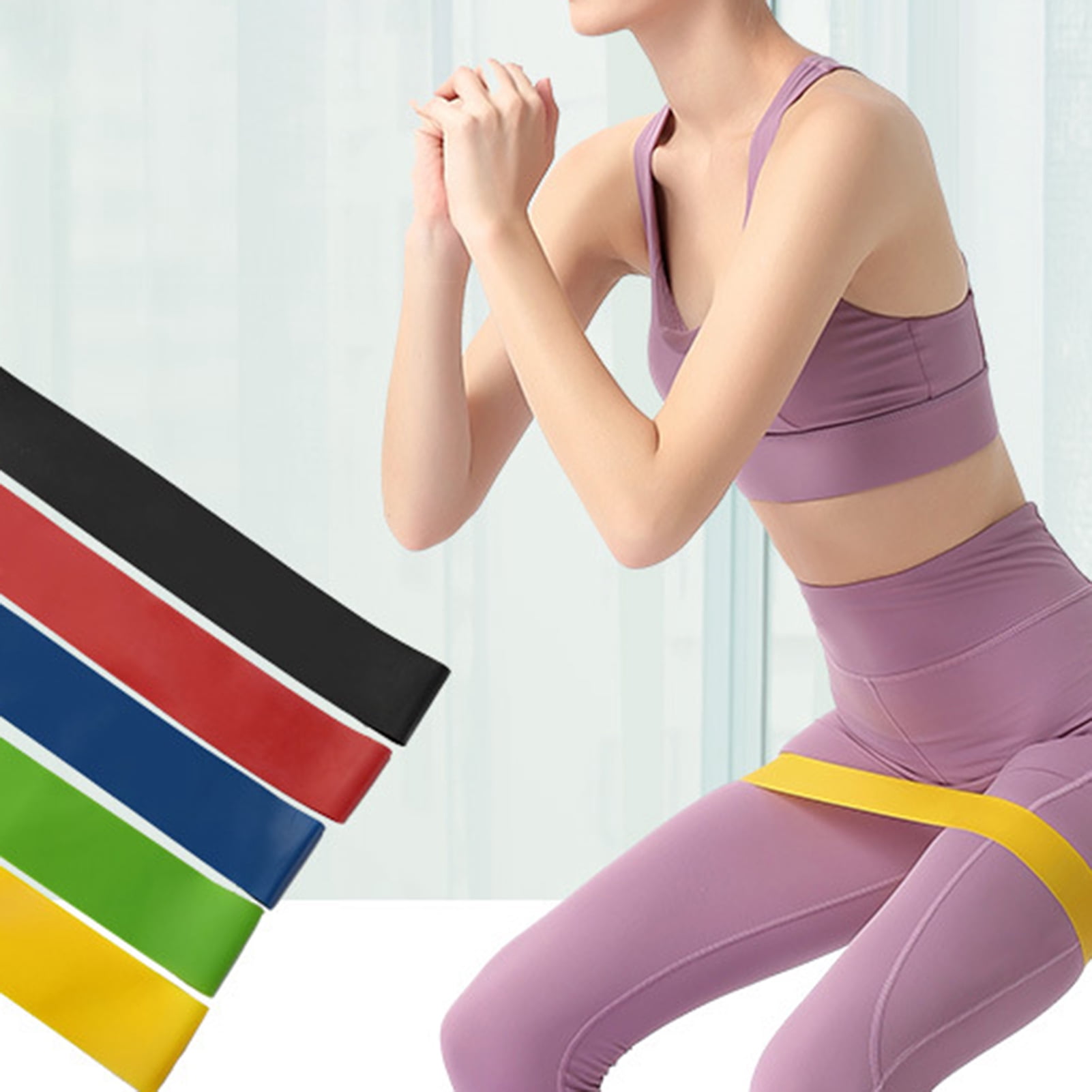 HEVIRGO 5Pcs Exercise Resistance Fabric Loop Bands, Non-Slip Resistance ...