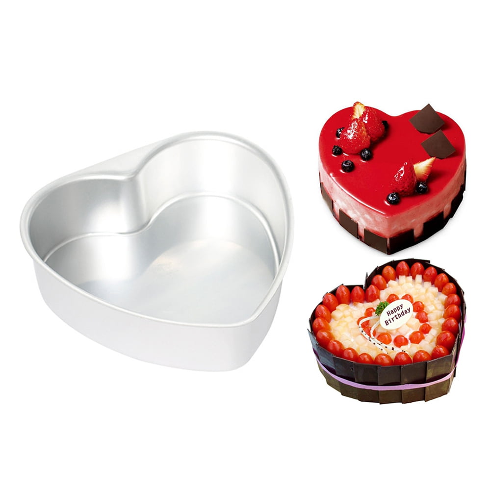 HEVIRGO 6/8/10 Inch Heart Shape Baking Pan Mold, Non-stick Removable ...