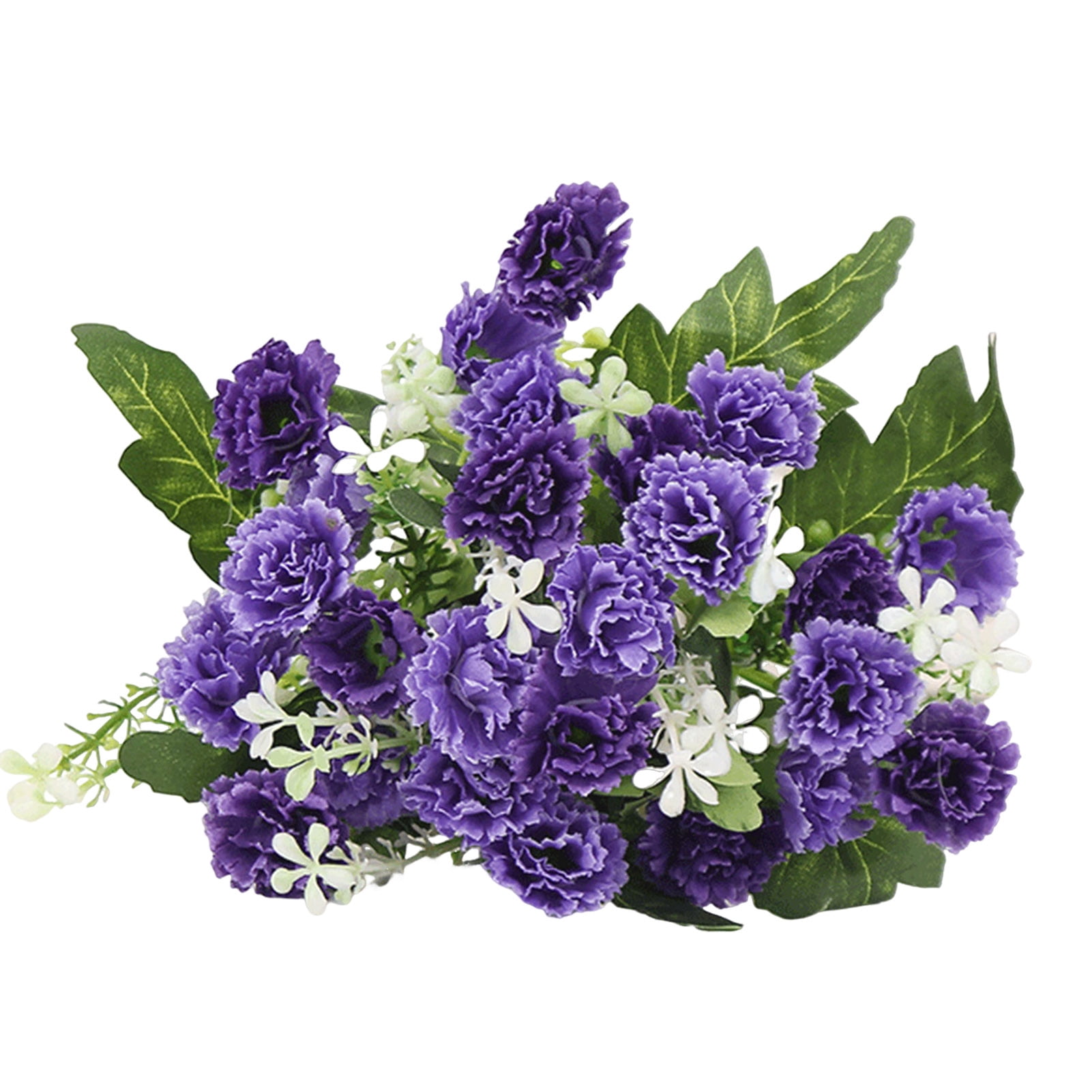 HEVIRGO 7PCS 25 Heads Artificial Carnation with Leaf Fake Plants Blossom Silk Carnation Flower ...