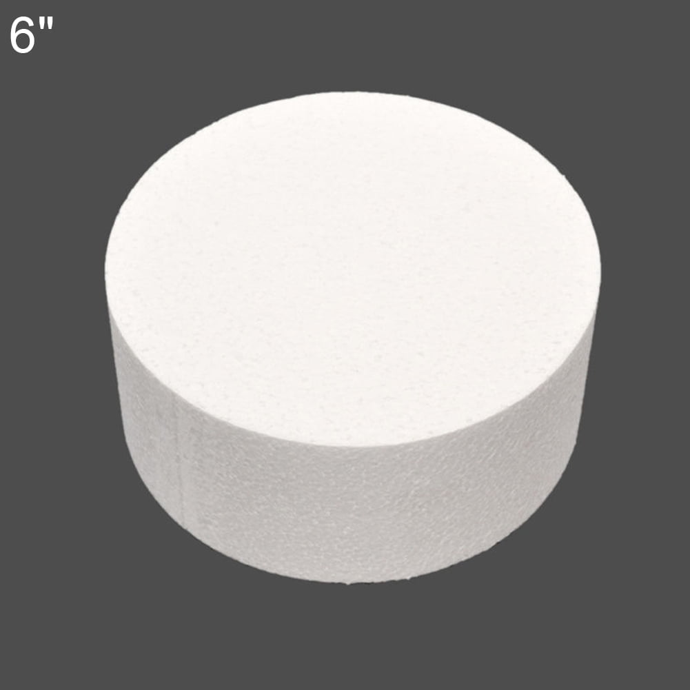 HEVIRGO 8inch Round Foam Cake Dummy Sugarcraft Flower Decor Practice ...