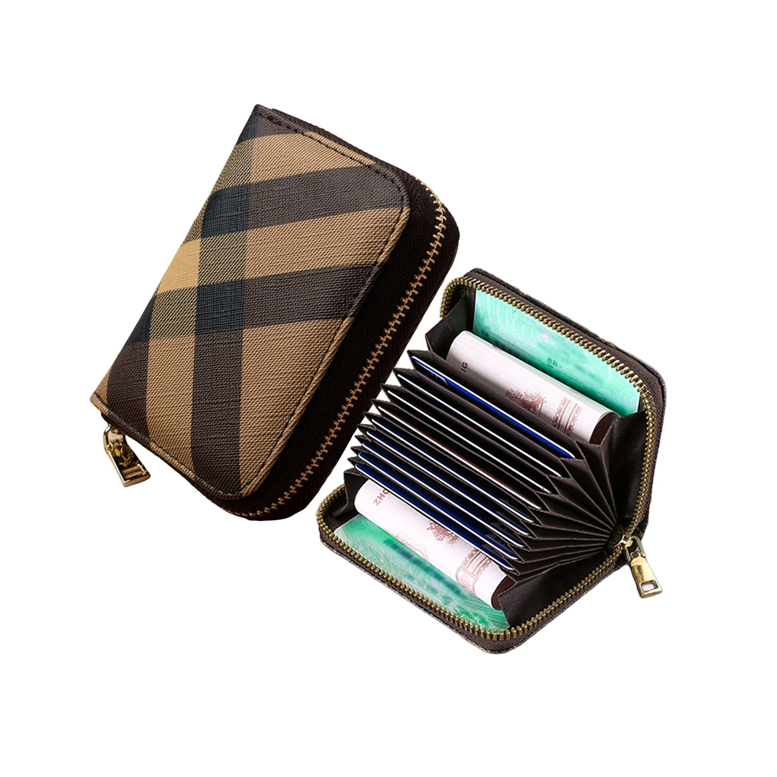 HEVIRGO Card Holder Smooth Faux Leather Wallet Multiple Card Slots for ...