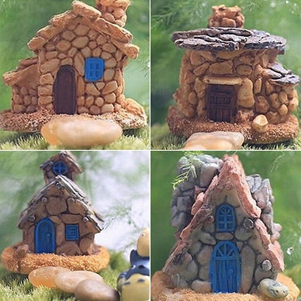 HEVIRGO Decorations Mini Stone House Decoration Fairy Garden Miniature ...