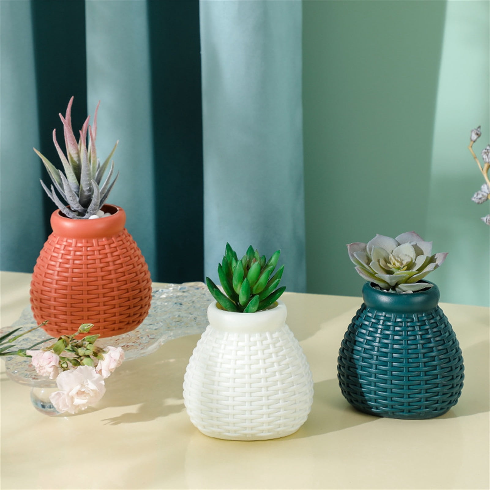 HEVIRGO Exquisite Bright-colored Vase Plastic Practical Natural Style ...