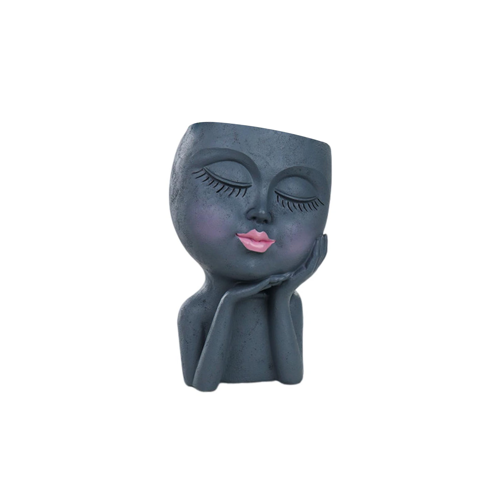 HEVIRGO Face Flower Pot, Smooth Edge Human Face Prop Cheek Flat Head ...