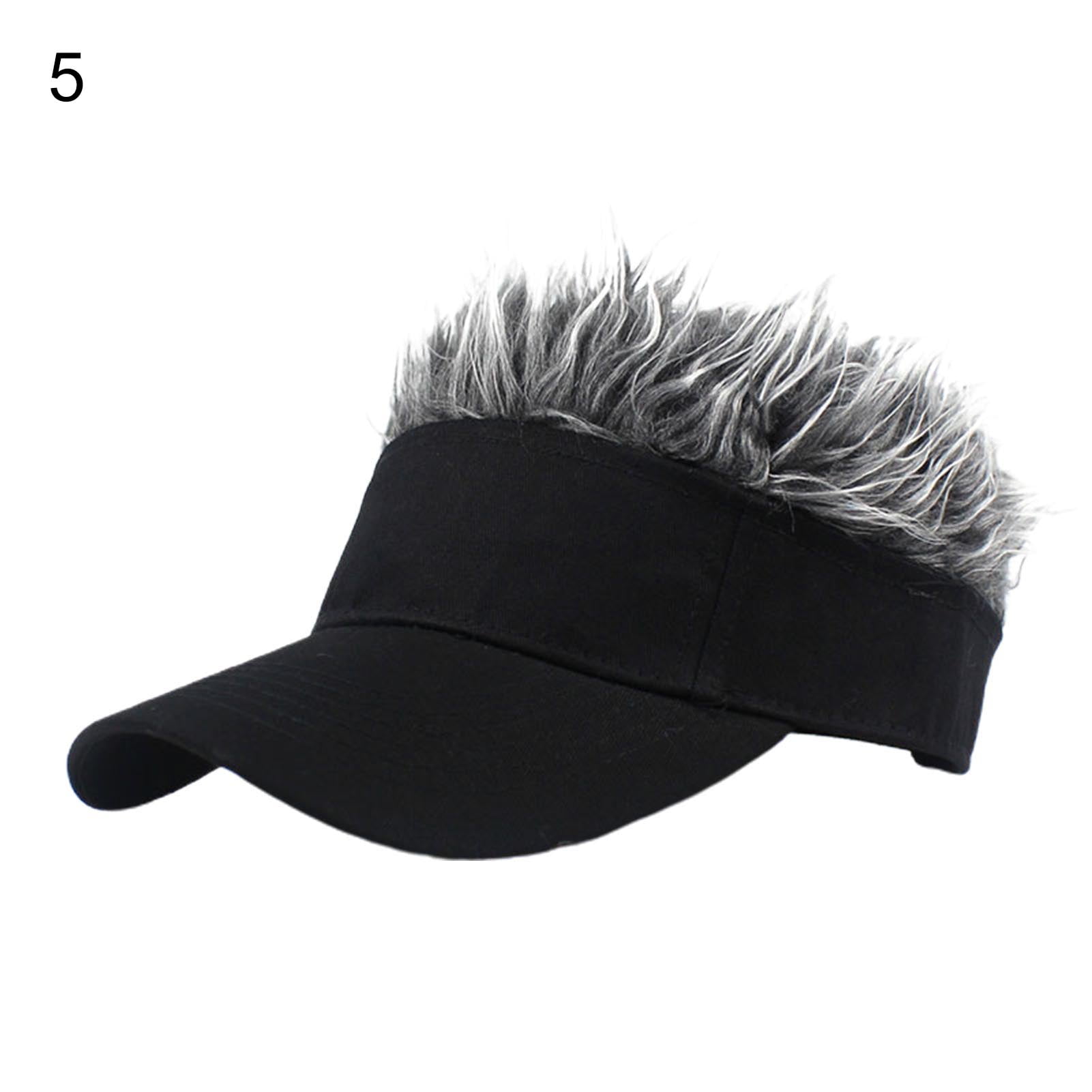 HEVIRGO Fashion Wig Hat Curved Brim, Easy to Wear Comfortable Male Fake ...