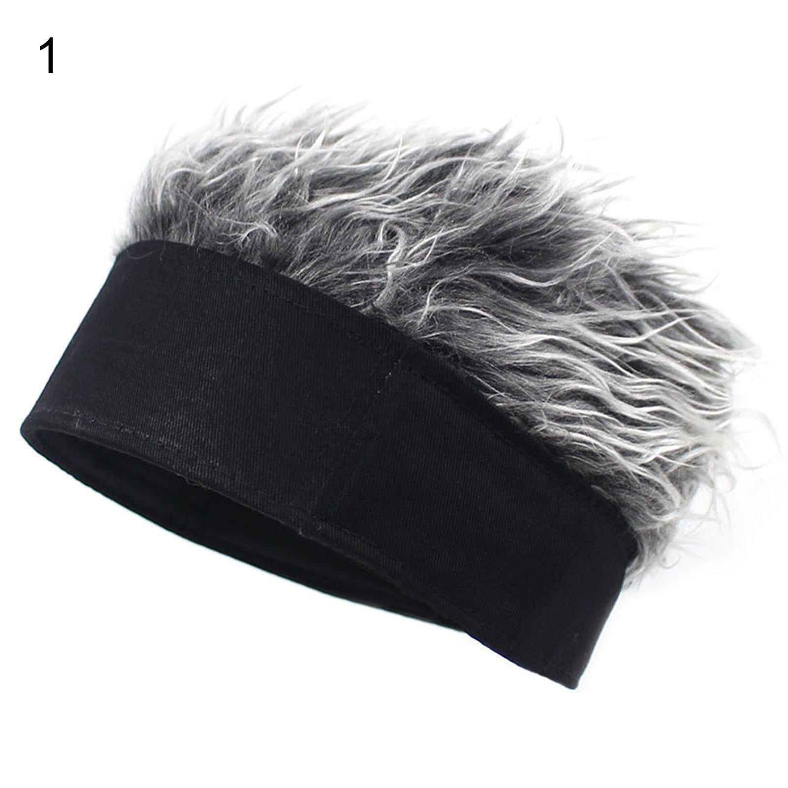 HEVIRGO Fashion Wig Hat Curved Brim, Easy to Wear Comfortable Male Fake ...