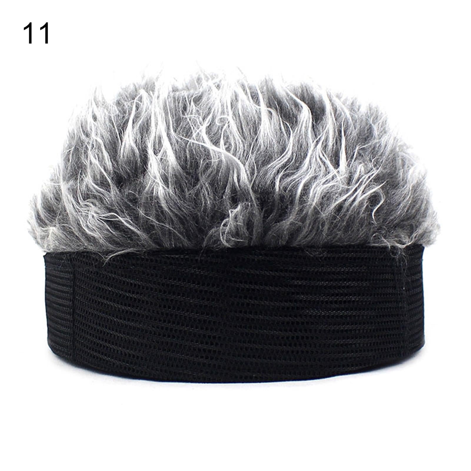 HEVIRGO Fashion Wig Hat Curved Brim, Easy to Wear Comfortable Male Fake ...